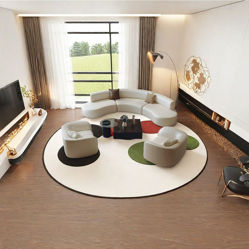 Semi circular curved shaped movable corner sofa